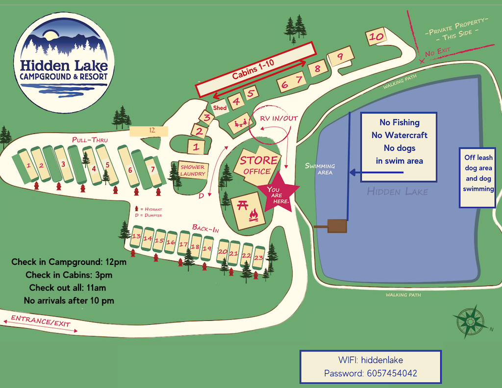 Pull Through Sites – Hidden Lake Campground and Resort